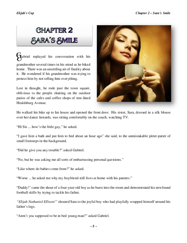 (PDF) Elijah's Cup, Chapter 2: "Sara's Smile" | Jeffrey Mark Paull ...