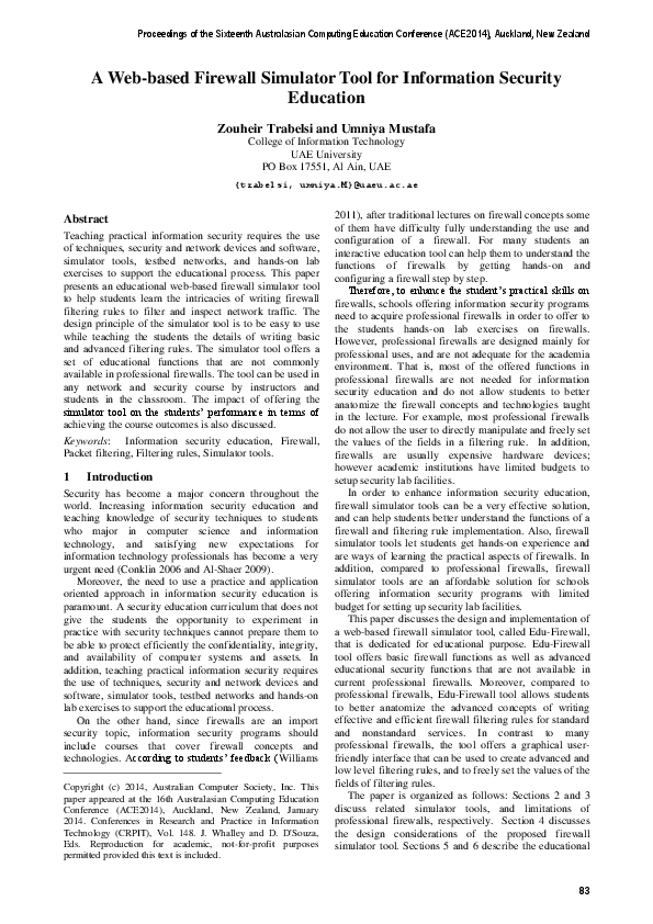(PDF) A web-based firewall simulator tool for information security ...