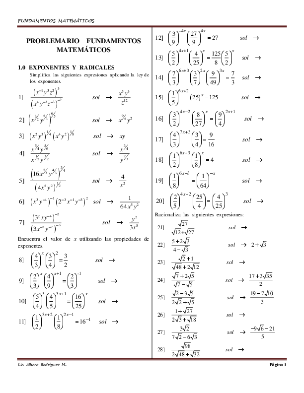 (PDF) PROBLEMARIO FUNDAMENTOS MATEMATICOS 2