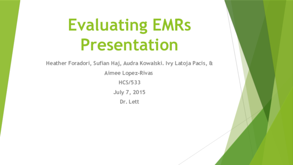 (PPT) Evaluating EMR Presentation 4