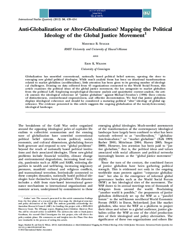 (PDF) Anti-Globalization or Alter-Globalization? Mapping the Political ...