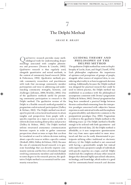 (PDF) The Qualitative Delphi Method