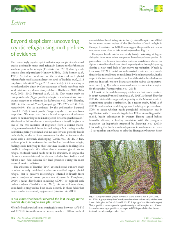 Beyond skepticism: uncovering cryptic refugia using multiple lines of ...