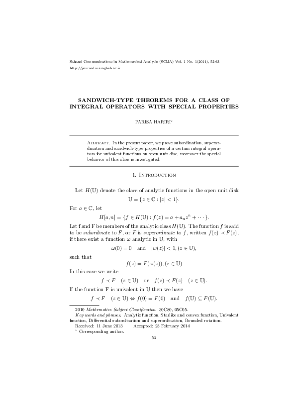 (PDF) Sandwich-type theorems for a class of integral operators with ...