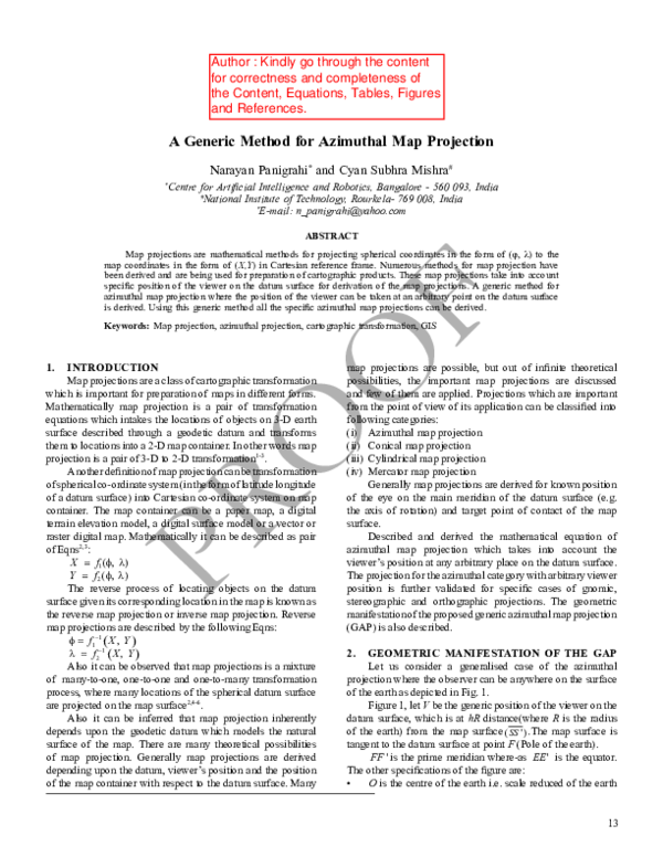 (PDF) Map Projection