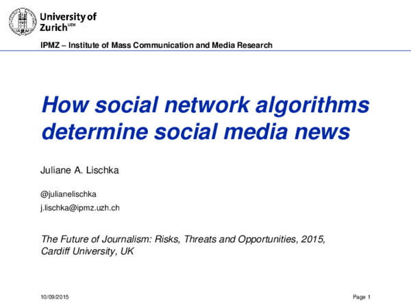 (PDF) How social network algorithms determine social media news