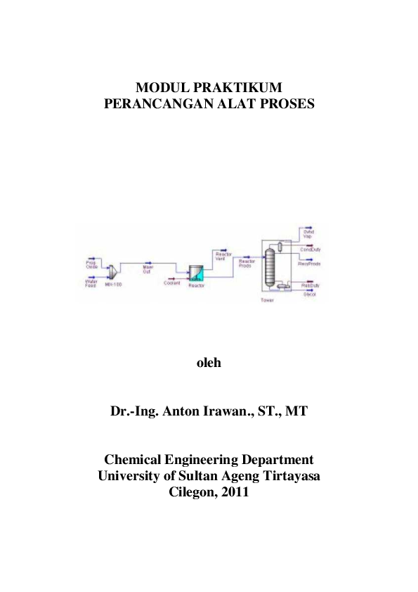 (PDF) MODUL PRAKTIKUM PERANCANGAN ALAT PROSES oleh