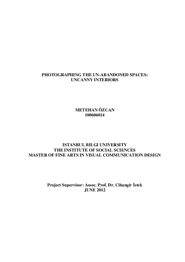 (PDF) Photographing the Un-Abandoned Spaces: Uncanny Interiors -an MFA ...