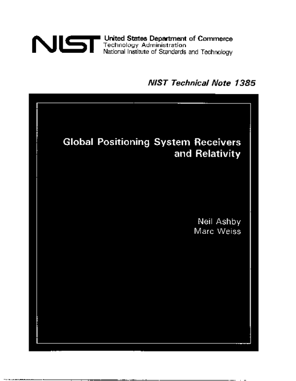 (PDF) GLOBAL POSITIONING SYSTEM RECEIVERS AND RELATIVITY