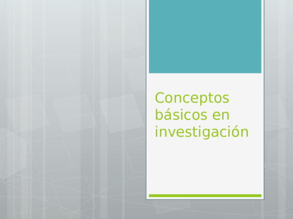 (PPT) Conceptos basicos en investigacion 1