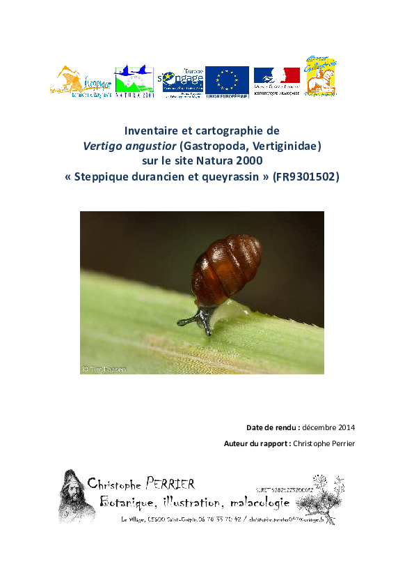 Inventaire et cartographie de Vertigo angustior (Gastropoda ...