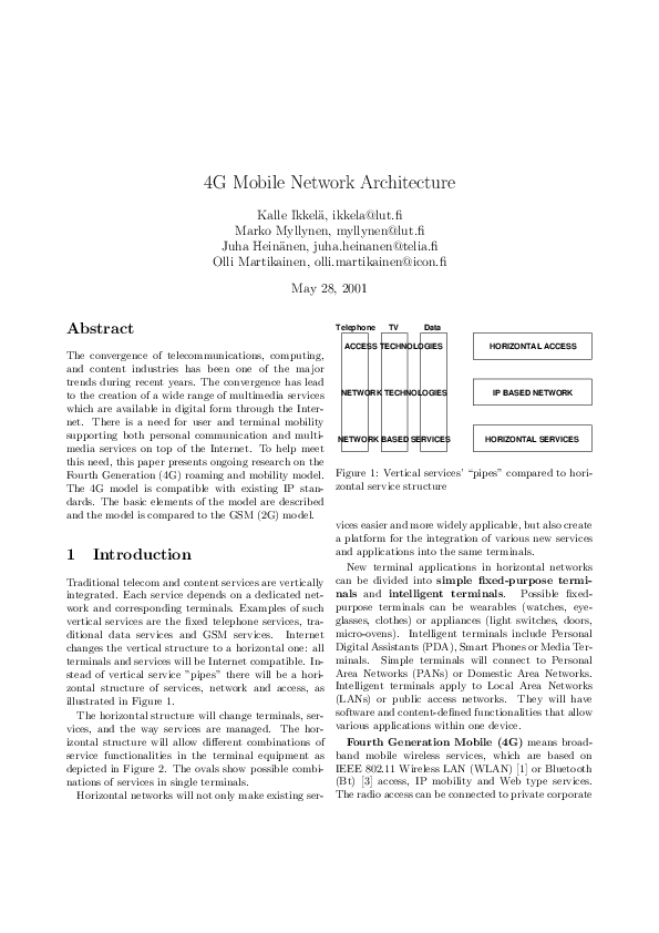 (PDF) 4G Mobile Network Architecture