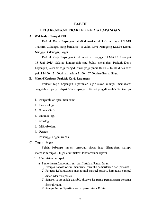 (DOC) 3 BAB III PELAKSANAAN PKL