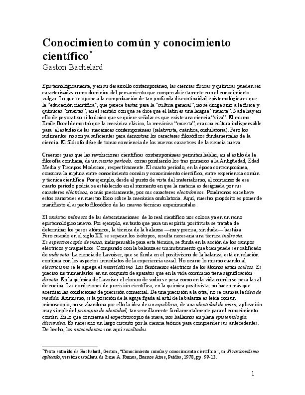 (PDF) Conocimiento común y conocimiento científico