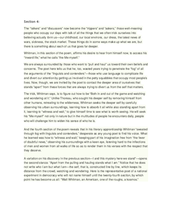 (DOC) song of myself analysis