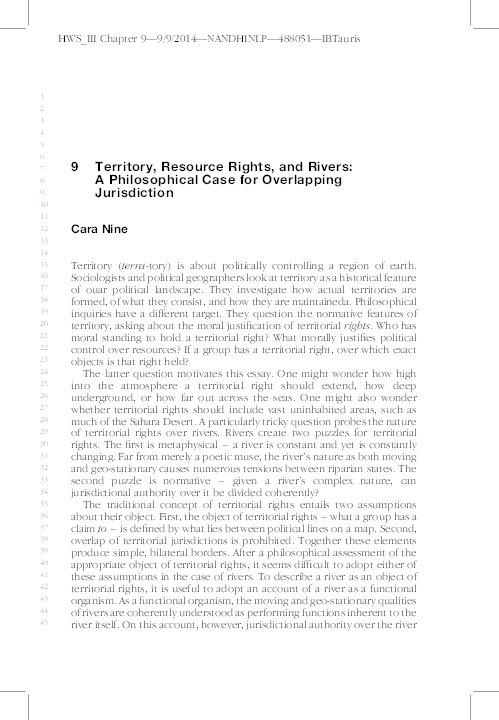 (PDF) Territory, Resource Rights, and Rivers: A Philosophical Case for ...