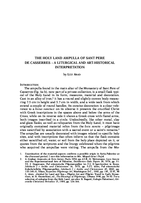 (PDF) "The Holy Land Ampulla of Sant Pere de Casserres - A Liturgical ...