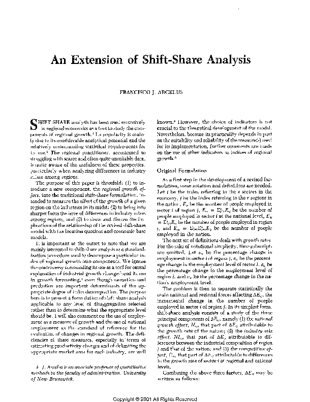 (PDF) An Extension of Shift‐Share Analysis