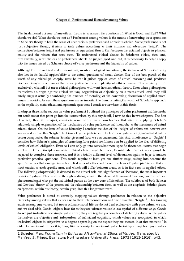 (DOC) Chapter 5 - Issues in Value Hierarchy & Preference