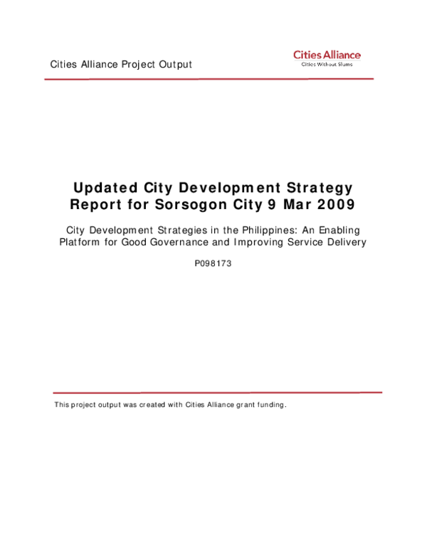 (PDF) Cities Alliance Project Output Updated City Development Strategy ...