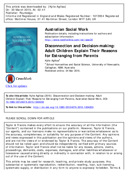(PDF) Disconnection and Decision-making: Adult Children Explain Their ...