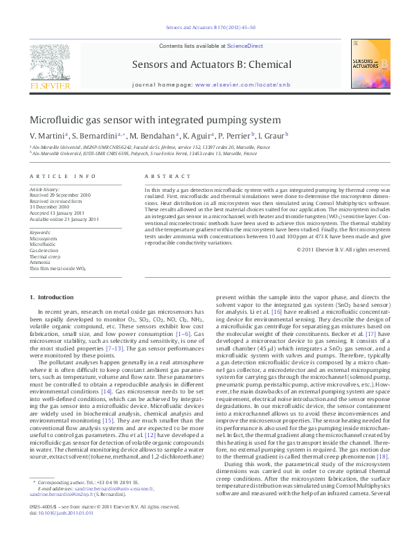 (PDF) Microfluidic gas sensor with integrated pumping system by martini