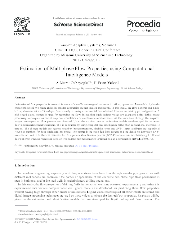 Pdf Estimation Of Multiphase Flow Properties Using Computational Intelligence Models