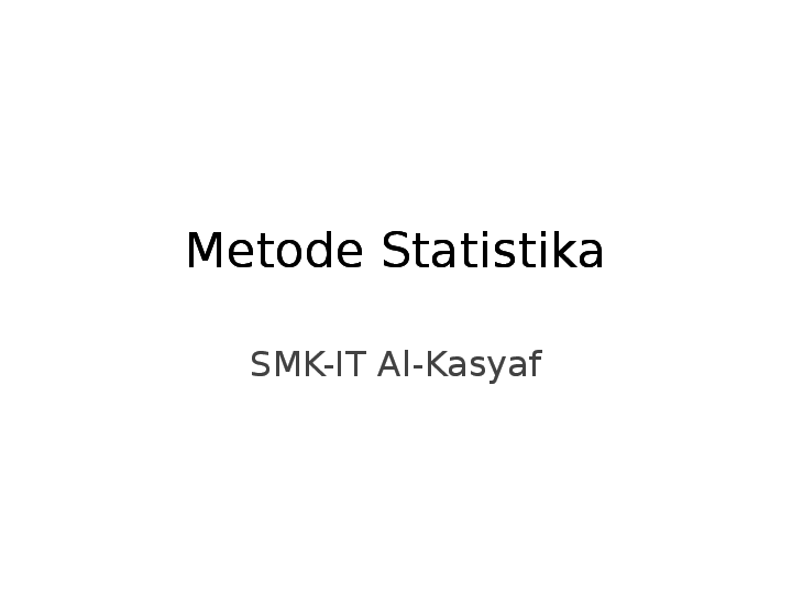 (PPT) Metode Statistika
