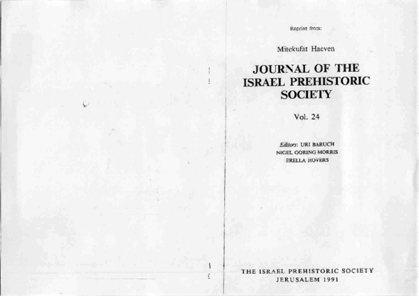 (PDF) Hovers, E. and Marder, O. 1991. Typo-chronology and absolute ...