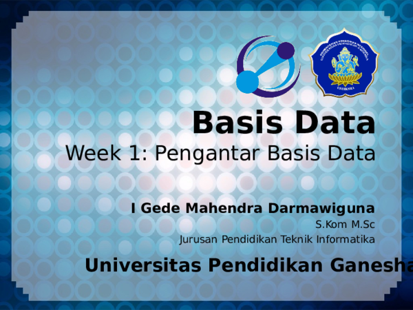 (PPT) Week 1 Pengantar Basis Data