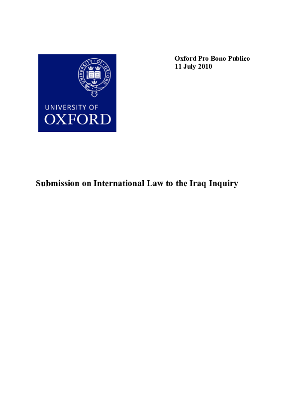 (PDF) Submission on International Law