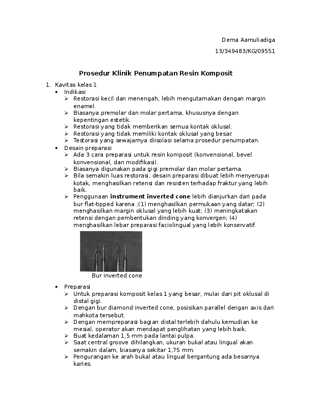 (DOC) Prosedur Klinik Penumpatan Resin Komposit