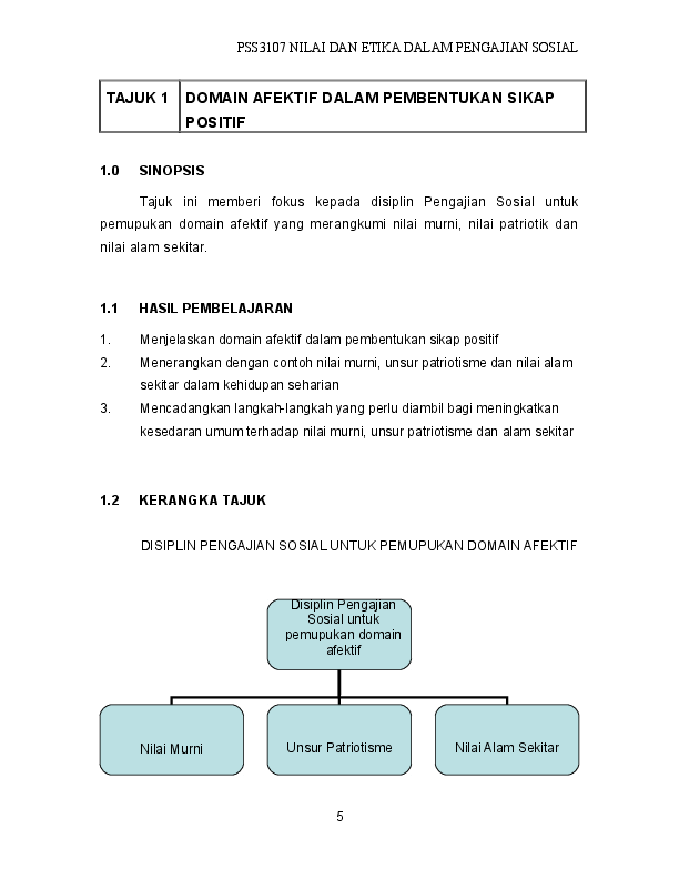 (DOC) TAJUK 1 DOMAIN AFEKTIF DALAM PEMBENTUKAN SIKAP POSITIF