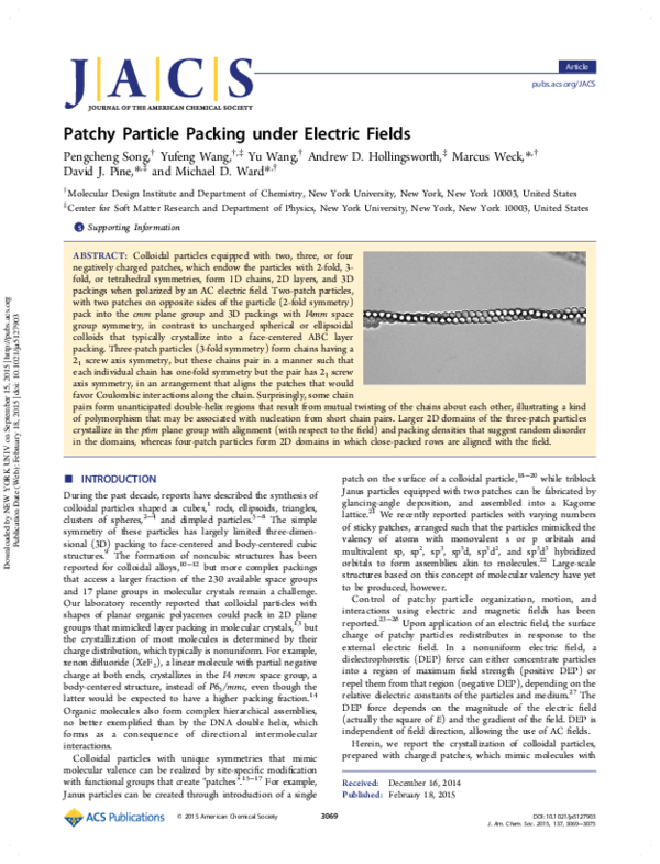 (PDF) Patchy Particle Packing under Electric Fields