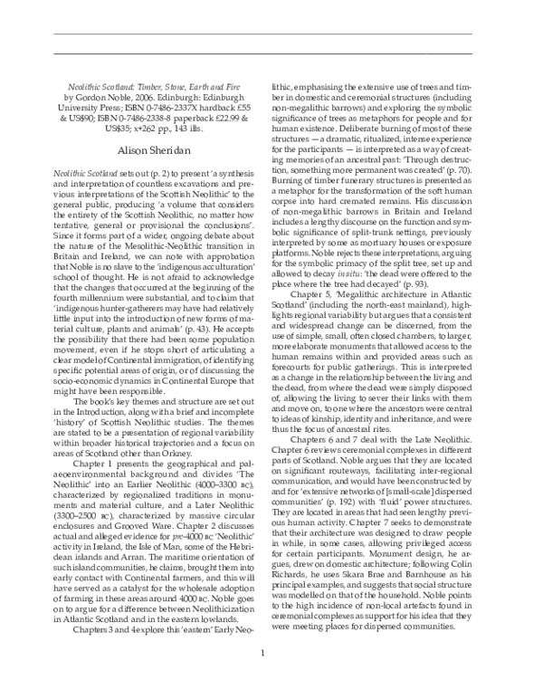 (PDF) Neolithic Scotland: Timber, Stone, Earth and Fire, by Gordon ...