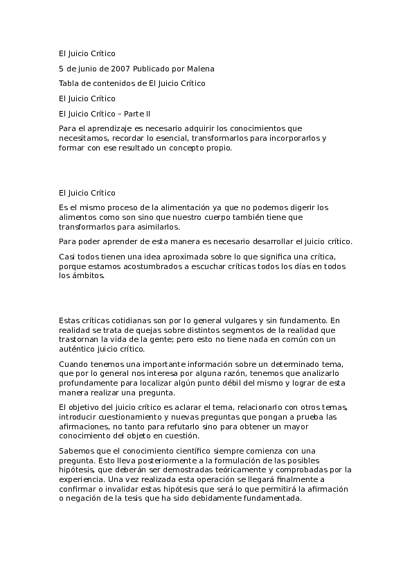 (DOC) El Juicio Critico