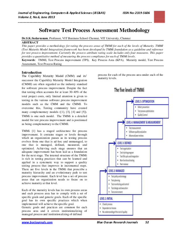 (PDF) Software Test process Assessment Methodology