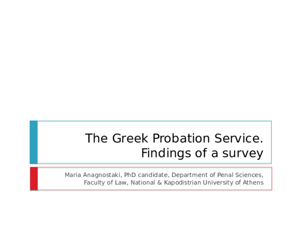 (PPT) The Greek Probation Service. Findings of a survey