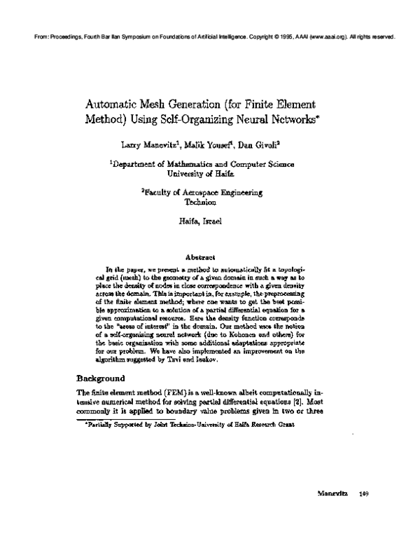 Pdf Automatic Mesh Generation For Finite Element Method Using Self 8407
