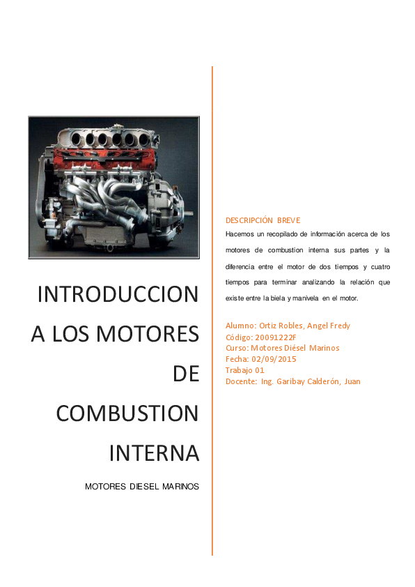 (PDF) INTRODUCCION A LOS MOTORES DE COMBUSTION INTERNA MOTORES DIESEL MARINOS DESCRIPCIÓN BREVE
