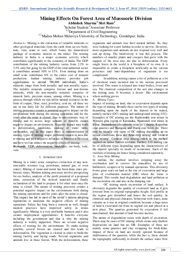 (PDF) Mining Effects on Forest Area of Mussoorie Division