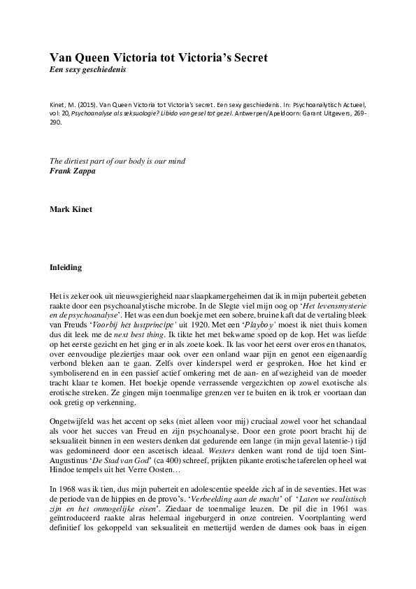 (PDF) Van Queen Victoria tot Victoria's secret. Een sexy geschiedenis