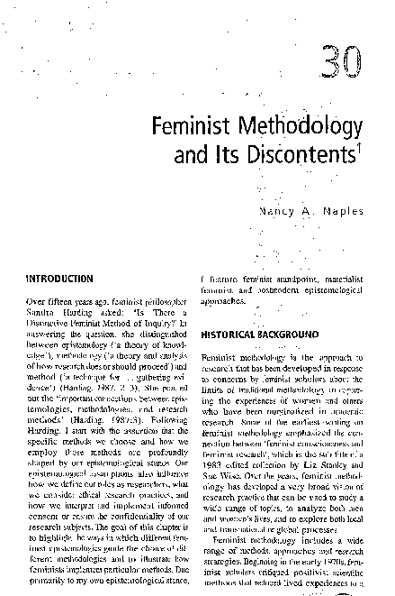 (PDF) Feminist Methodology and Its Discontents