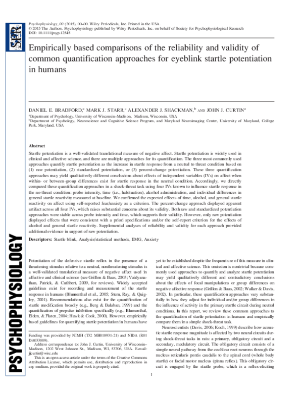 (PDF) Empirically based comparisons of the reliability and validity of ...