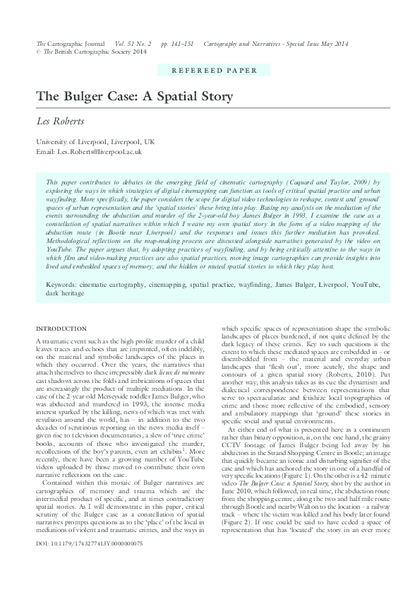 (PDF) The Bulger Case: a Spatial Story