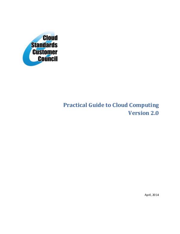 (PDF) Practical Guide to Cloud Computing Version 2.0