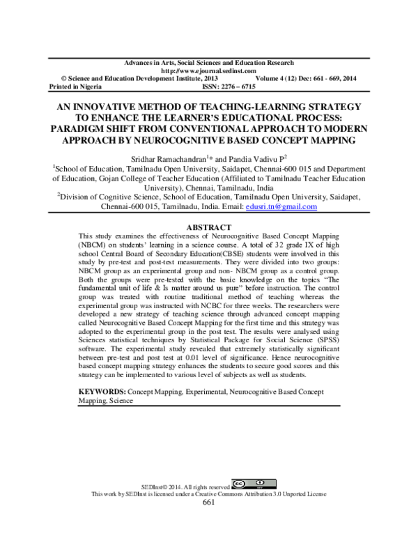 (PDF) An innovative Method of Teaching-Learning Strategy to Enhance the ...