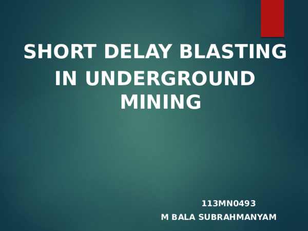 (PPT) SHORT DELAY BLASTING PRESENTATION