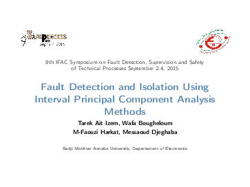 (PDF) Fault Detection and Isolation Using Interval Principal Component Analysis Methods