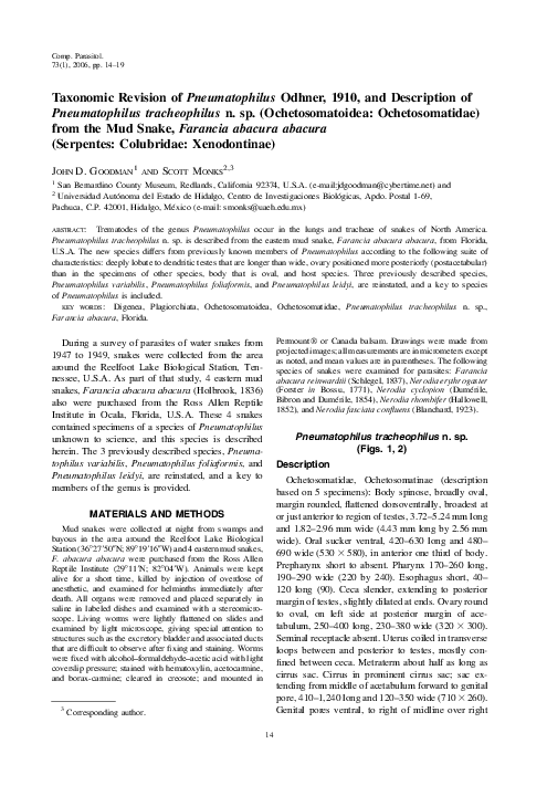(PDF) Taxonomic Revision of Pneumatophilus Odhner, 1910, and ...